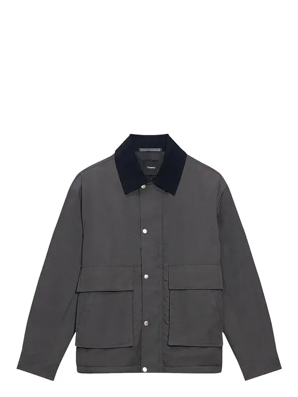 Theory Tumbled Nylon Utility Blouson Jacket - Char