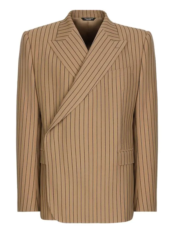 Dolce & Gabbana Double-breasted Pinstripe Sicilia-fit Jacket - Multicolor