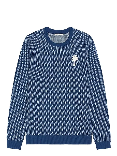 Marine Layer Birdseye Crewneck Sweater - Navy