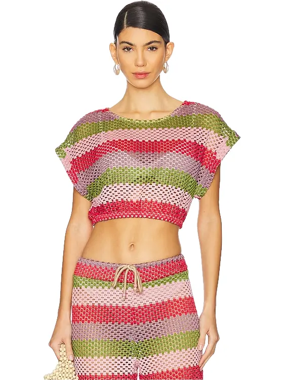 PQ Renee Crochet Crop Top - Olive