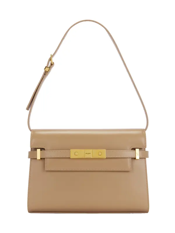 Saint Laurent Small Manhattan Shoulder Bag - Dark Toffee