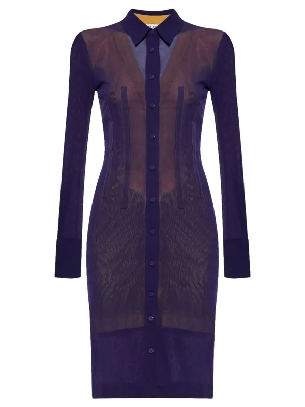 Attico Knitted Midi Dress - Purple