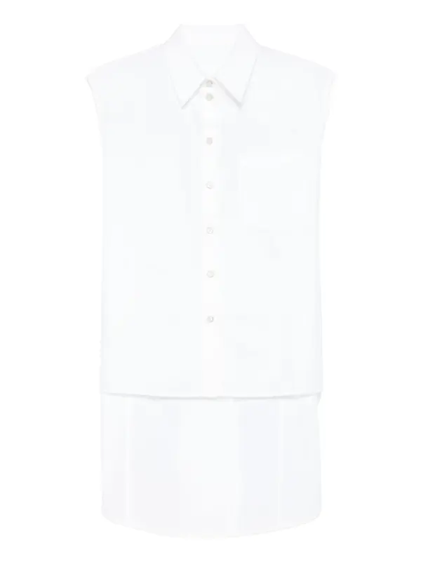Helmut Lang Apex Tail Sleeveless Shirt - White