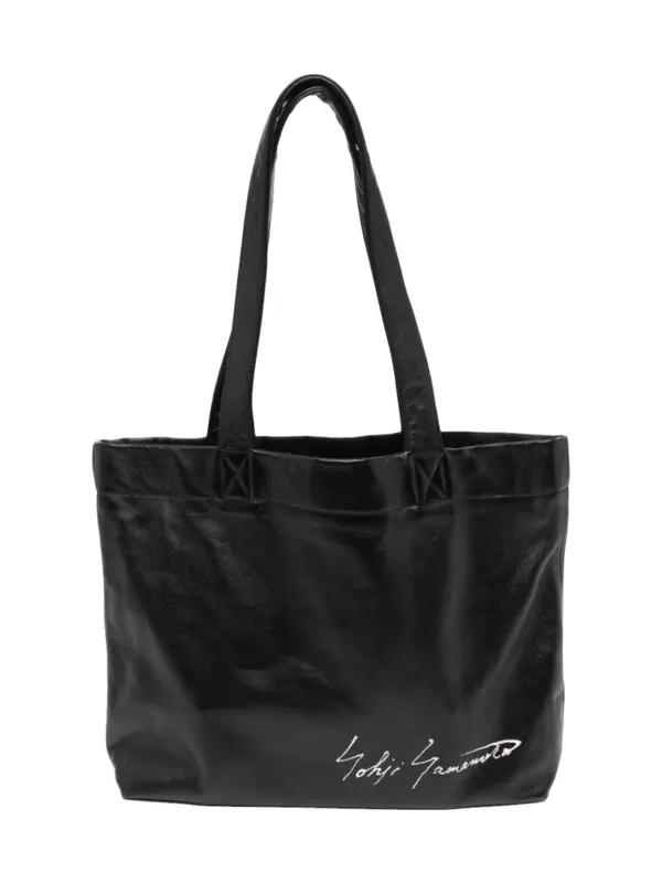 Yohji Yamamoto Leather Tote Bag - Black