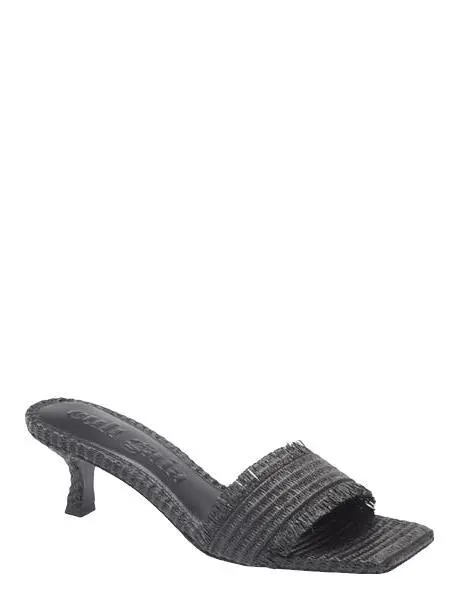 Cult Gaia Ada Raffia Slide Sandal - Black