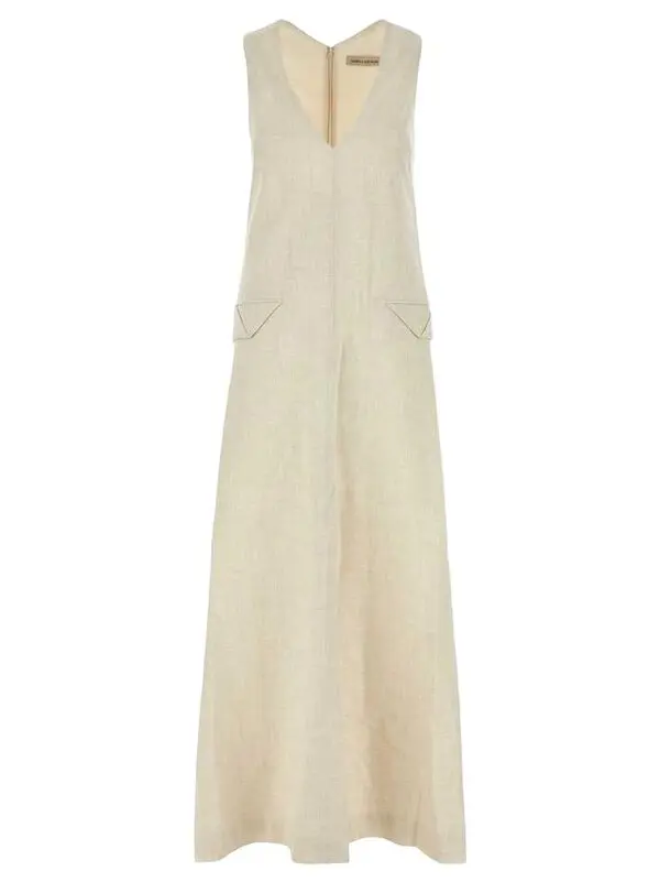 Camilla And Marc Floris Stretch Polyester Blend Dress - Beige O Tan