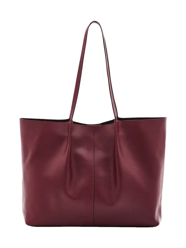 Il Bisonte Nina Pleated Leather Tote Bag - Amarena
