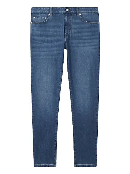 REISS Maddison Tapered-leg Jeans - Mid Blue Wash