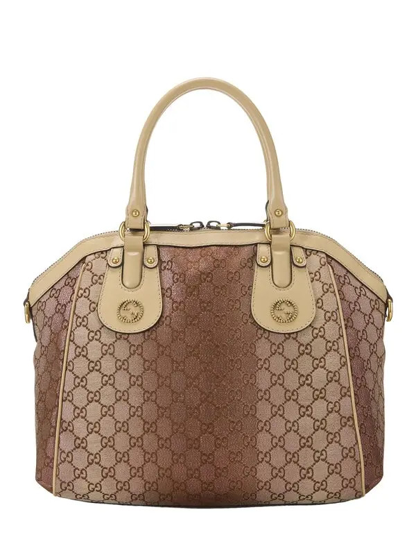 Gucci Gg Lurex Scarlett Dome Handbag - Beige
