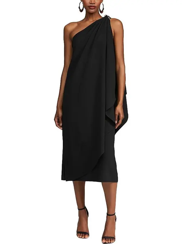 Halston Aries Crepe Dress - Black