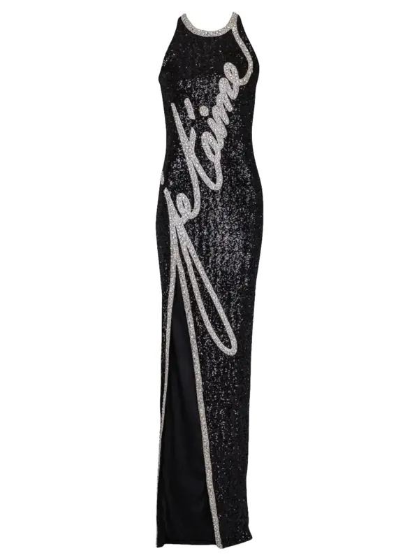 Balmain Rhinestone-embellished Gown - Black