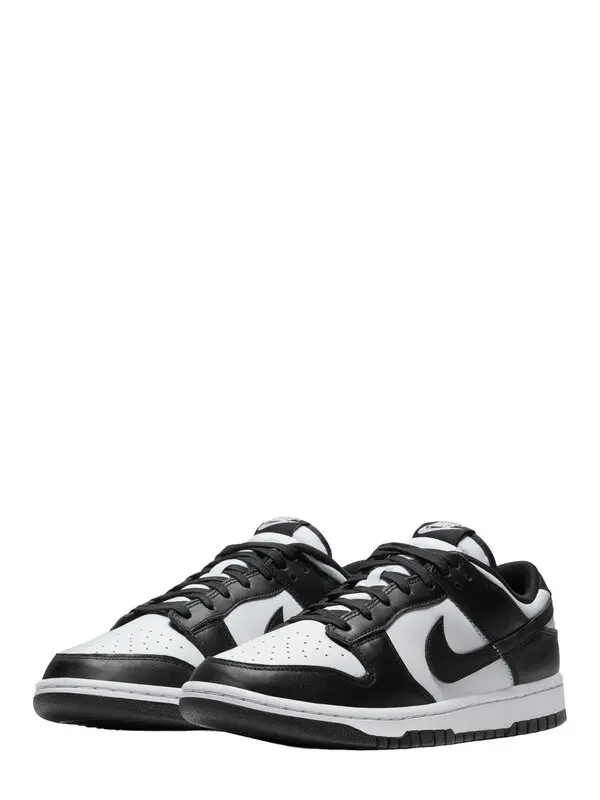Nike Dunk Low Retro Basketball Sneakers - White/black/white