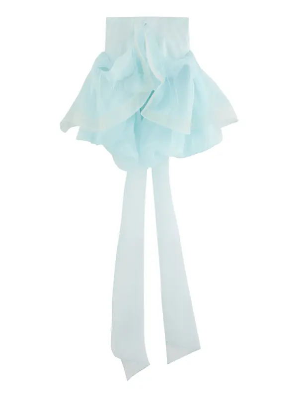 Zimmermann Crush Strapless Ruffled Silk-organza Top - Mint