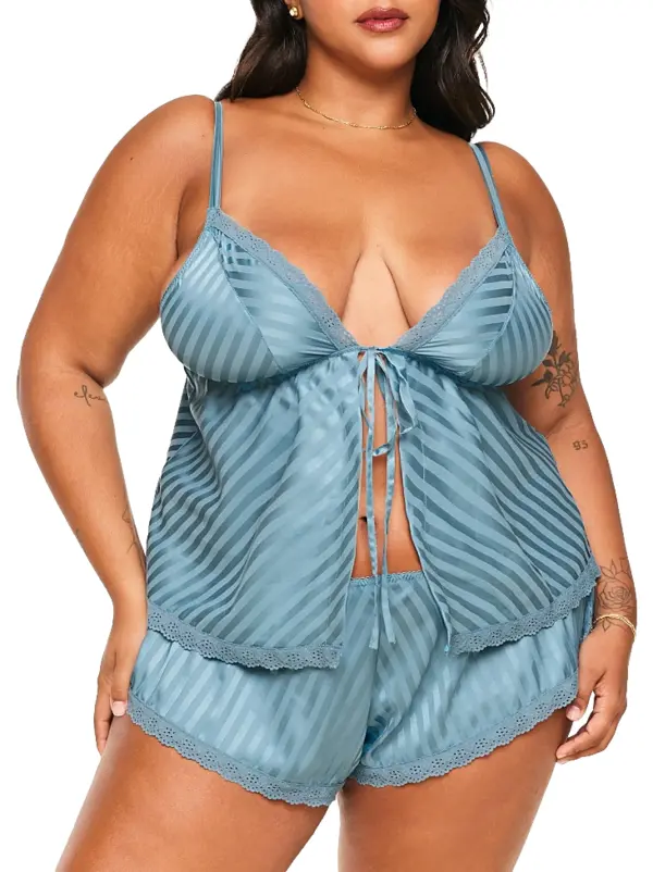 ADORE ME Trish Cami & Shorts Set Lingerie - Medium Blue