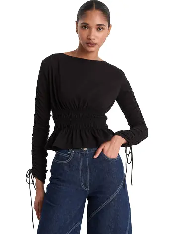 Merlette Mare Cropped Top - Black