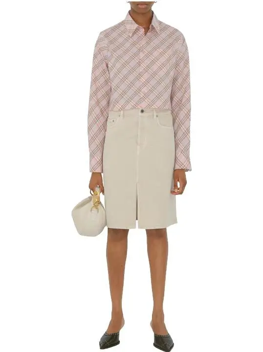 Burberry Cropped Check Cotton Shirt - Floss
