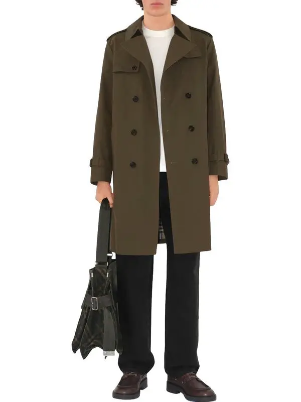 Burberry Long Cotton Nylon Trench Coat - Carob