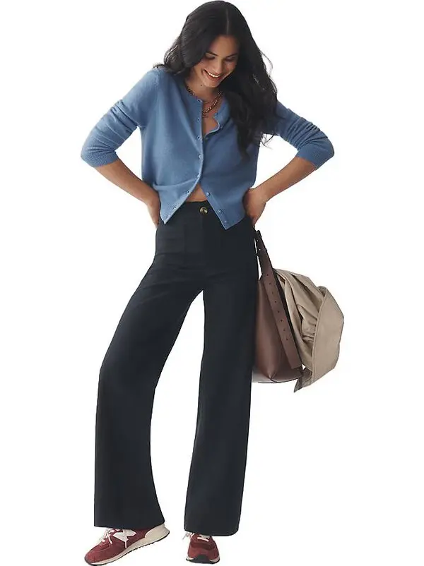 Maeve Colette Full-length Wide-leg Pants - Black Onyx