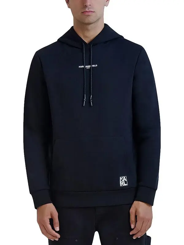 Karl Lagerfeld Paris Slim Fit Logo Hoodie - Black