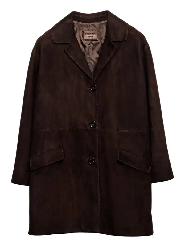 Prada Suede Overcoat - Coffee