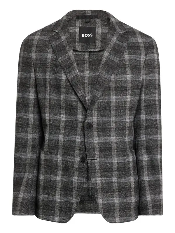 Hugo Boss Hanry Plaid Flannel Sport Coat - Black