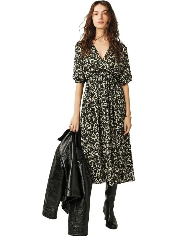 Ba&sh Erry Flared Midi Dress - Black