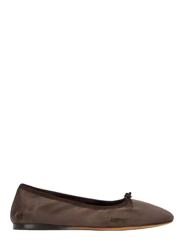 THE ROW Satin Hereditas Ballerina Flat - Brown