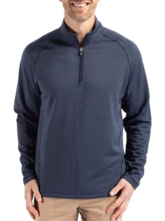 Cutter & Buck Peshastin Fleece Half Zip Pullover - Navy Blue Heather