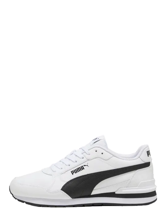 PUMA St Runner V4 Leather Sneakers - White- Black-cast Iron