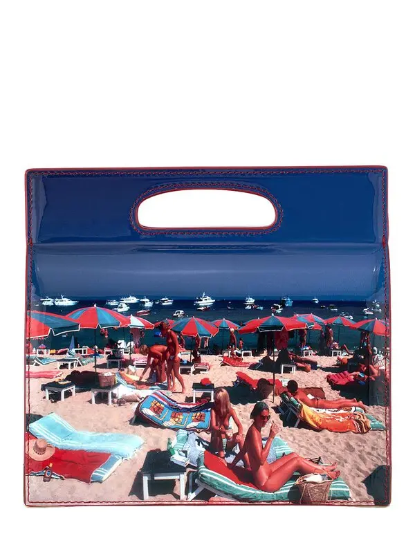 Tyler Ellis The Stella Beach-print Top-handle Bag - Slim Aarons Bast