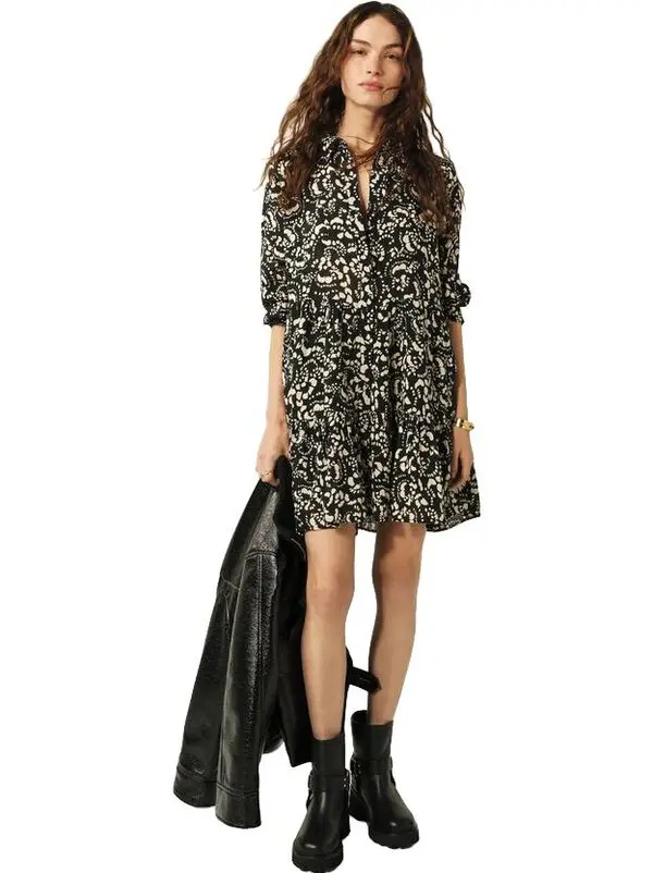 Ba&sh Eflava Flared Mini Dress - Black