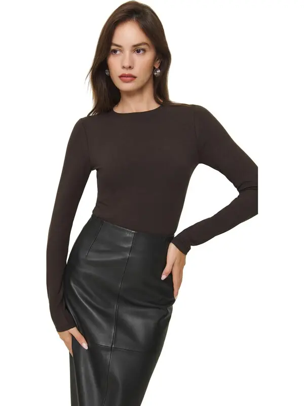 REFORMATION Emma Knit Bodysuit - Mole