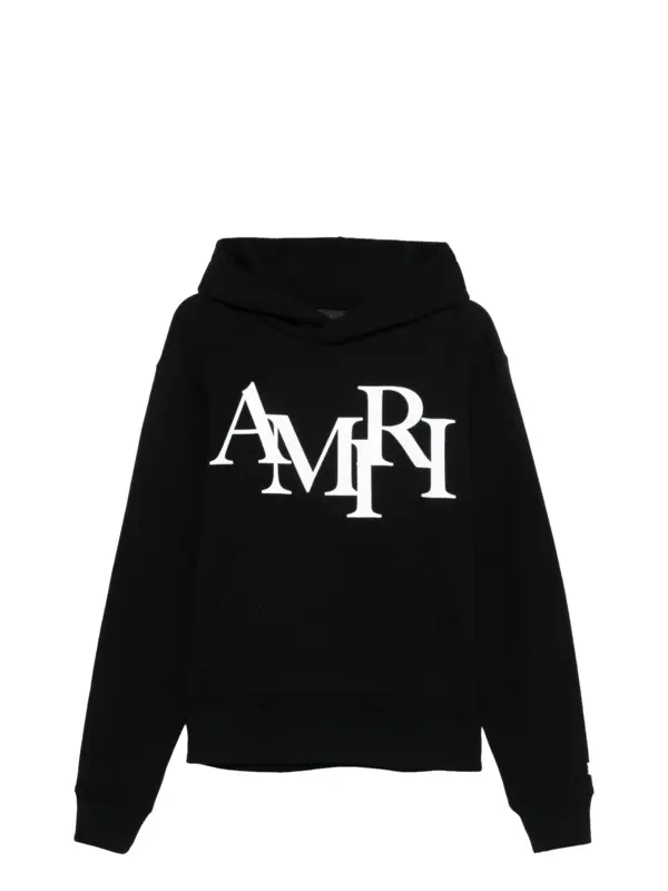 Amiri Cotton Staggered Hoodie - Black