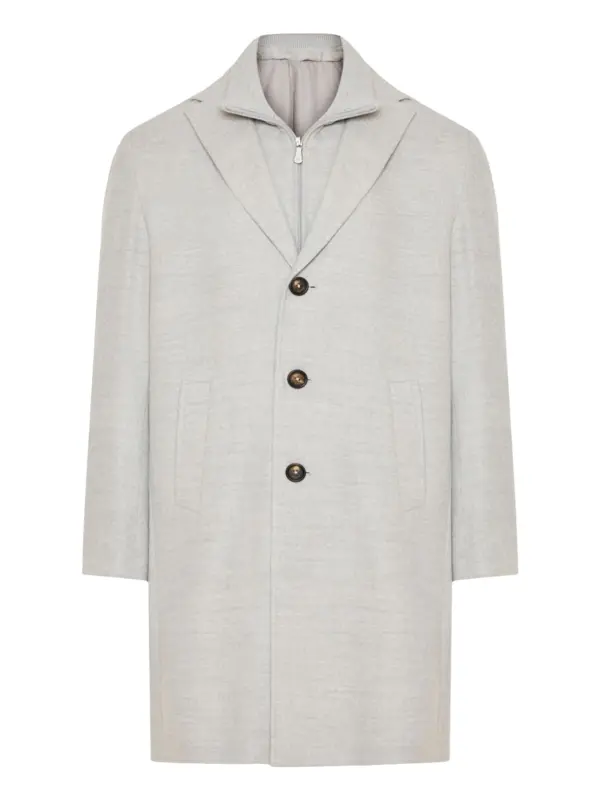 Eleventy Layered Overcoat - Grey