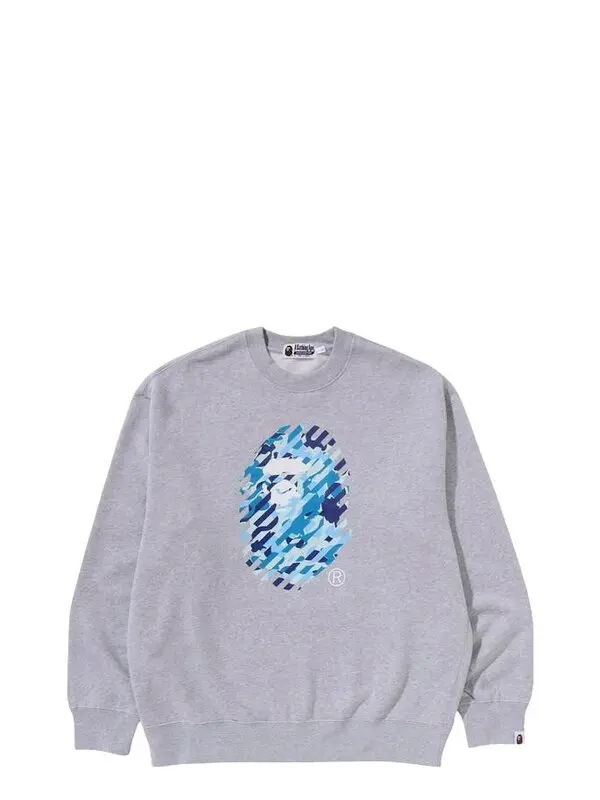 BAPE Abc Camo Ape Head Relaxed Fit Crewneck Sweatshirt - Grey