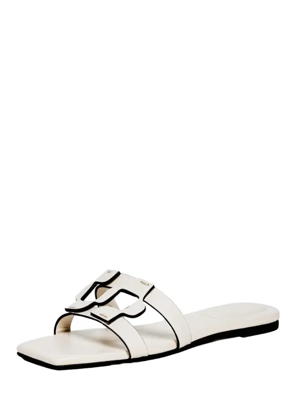 Simkhai Monogram Flat Slides - Ivory