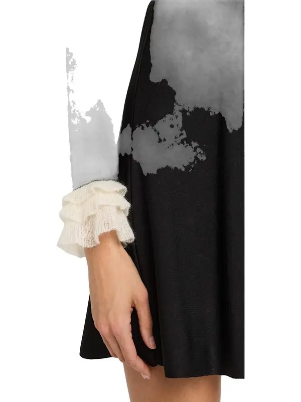 Valentino Garavani Long-sleeve Mini Dress - Ivory Black