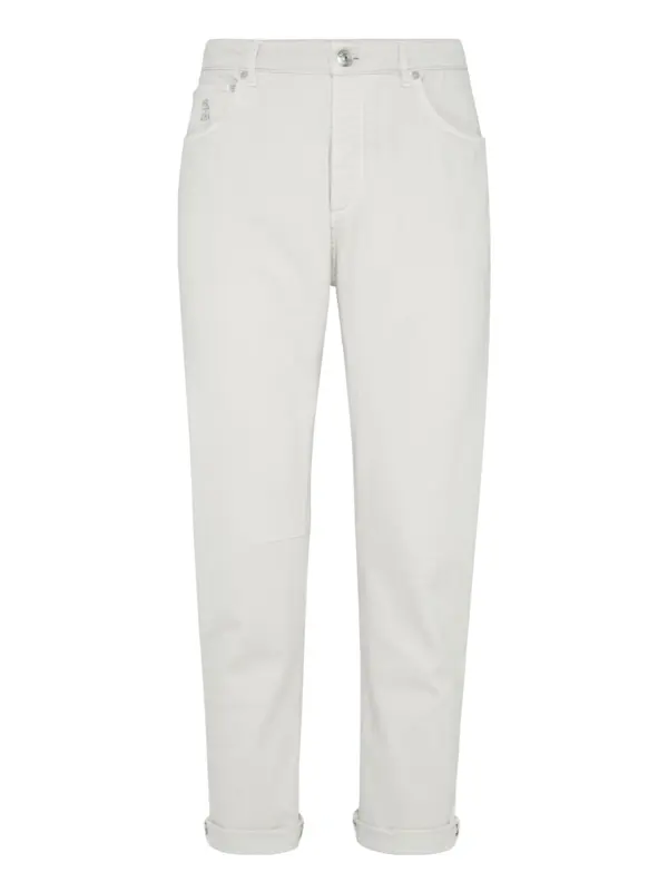 Brunello Cucinelli Garment-dyed Straight Leg Jeans - White