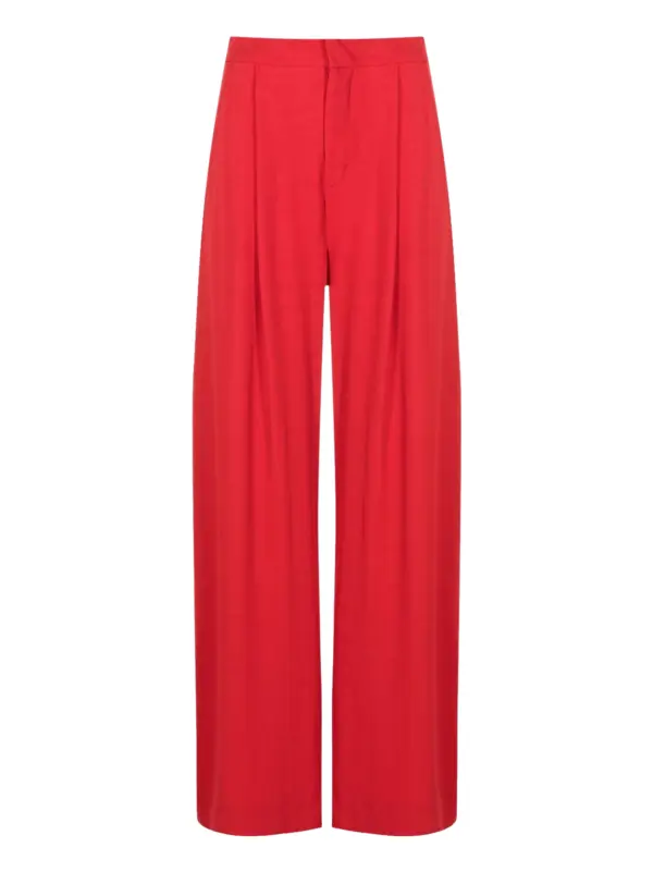 LENNY NIEMEYER Pleat-detailed Wide-leg Trousers - Red