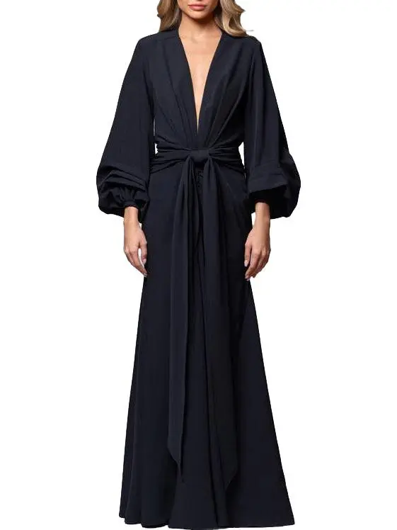 GHRAIL Millie Crepe Gown - Black