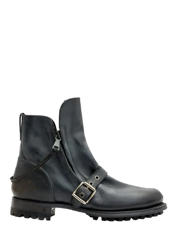 John Varvatos Moto Shearling Leather Boots - Black