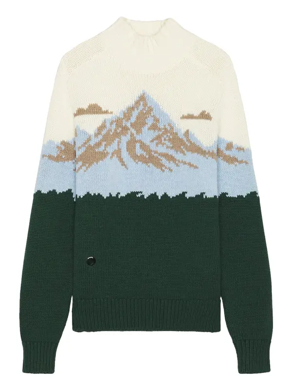 SHEEP INC. The Mountain Detail High Neck Sweater - Cloud Blue