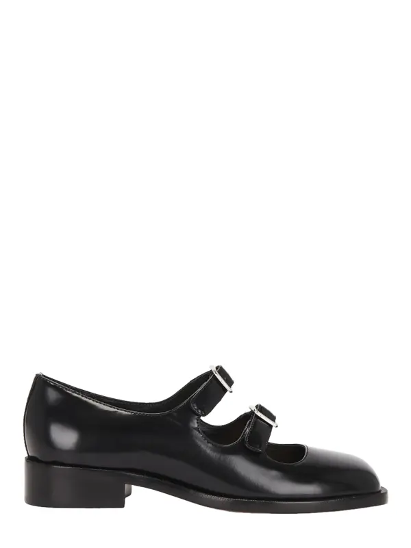 Sandy Liang Double Strap Mary Jane Flat - Black