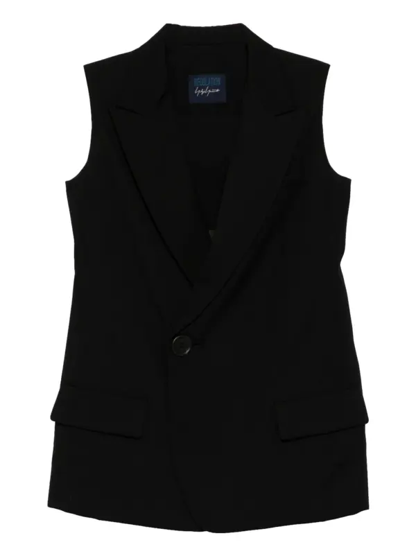 Yohji Yamamoto Notched Lapel Gilet - Black