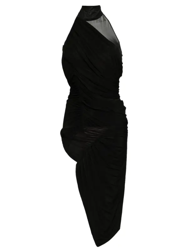 Magda Butrym Asymmetric Halter Dress - Black