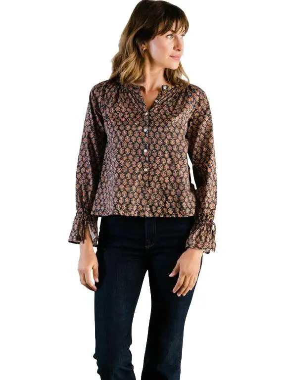 ABLE Kristen Printed Blouse - Dark Block Print