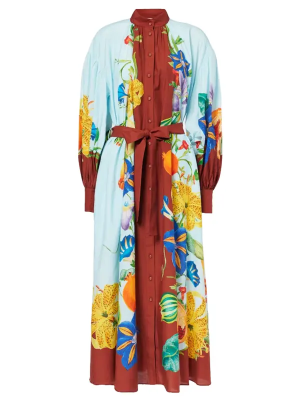 ALEMAIS Alémais Dahlia Cotton And Silk Shirt Dress - Multicoloured