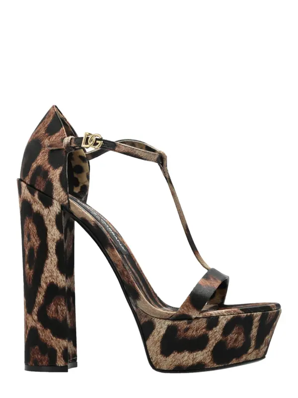 Dolce & Gabbana 105mm Leopard-print Platform Sandals - Brown