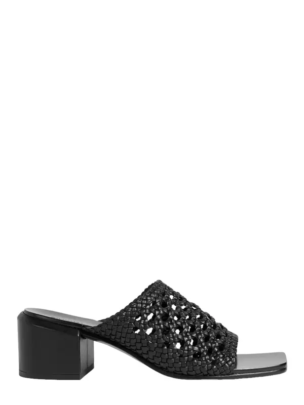 Simkhai Elia Woven Leather Mules - Black