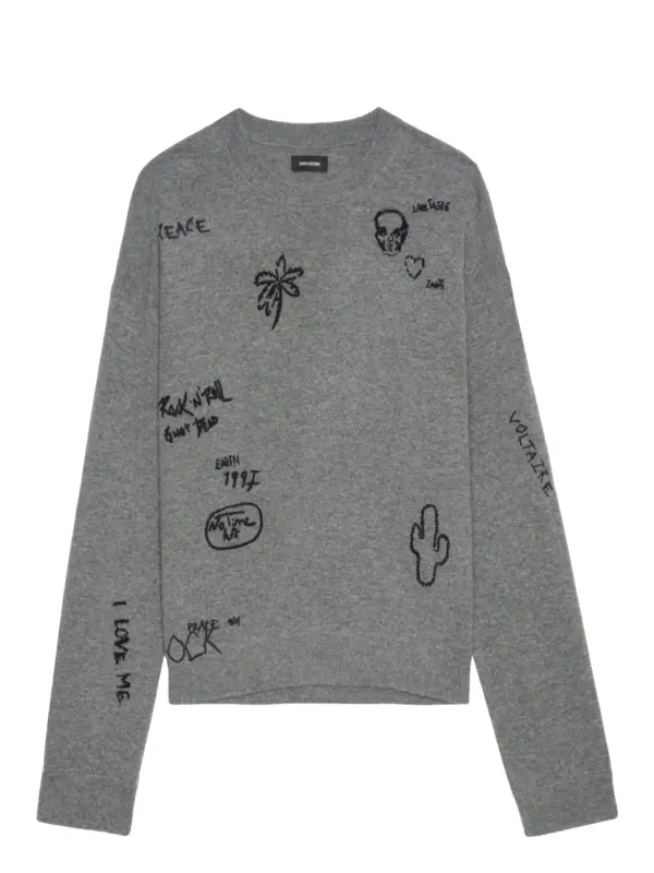 Zadig&Voltaire Marko Intarsia Sweater - Grey